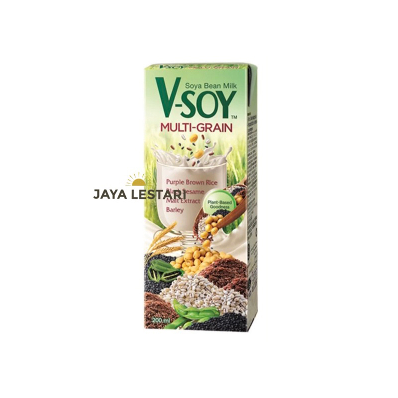 Jual V-Soy Soya Bean Milk Multi Grain (200ml) | Shopee Indonesia