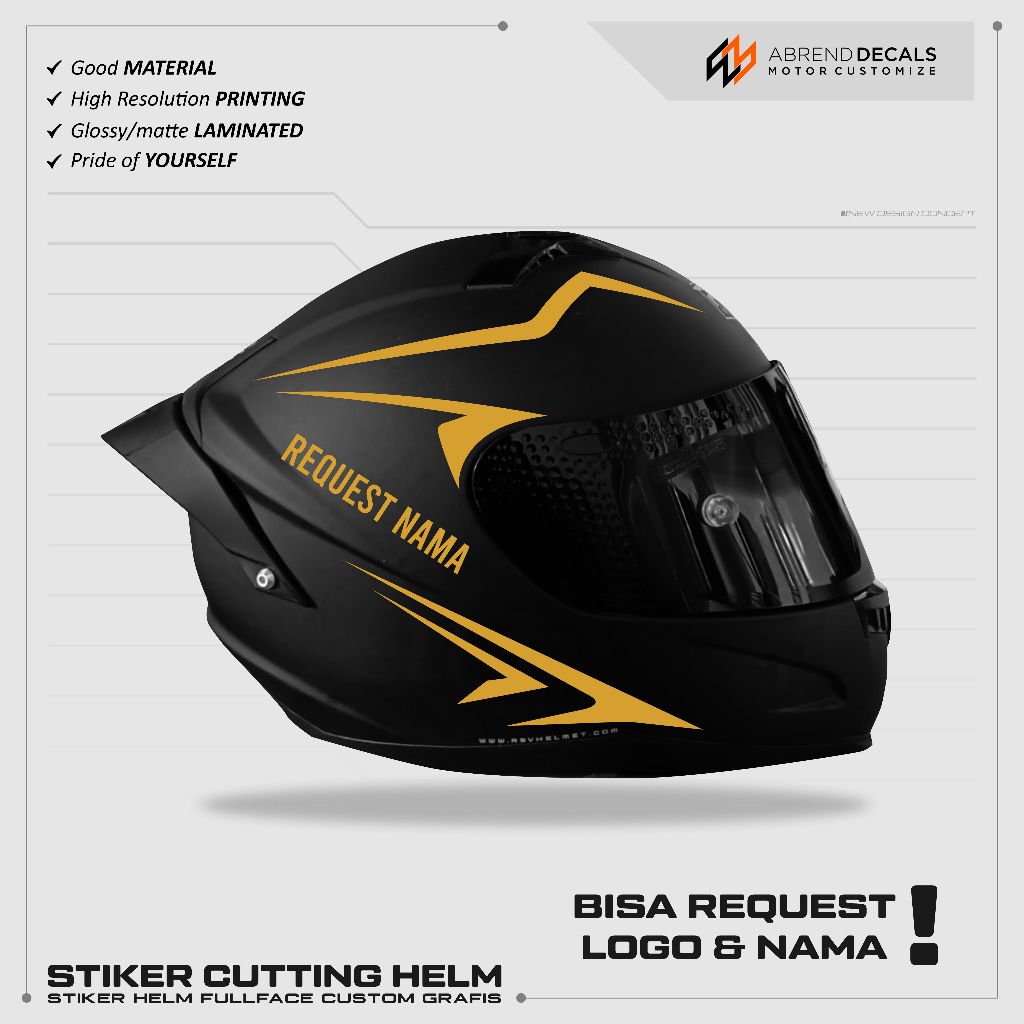 Jual STIKER CUTTING HELM FULL FACE GRAFIS LOGO LIST VARIASI / STIKER ...