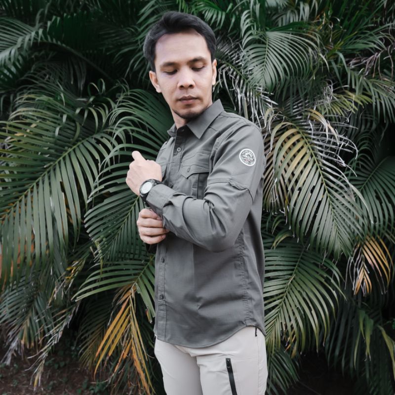 Jual Kemeja Outdoor Pria Irco Minerva Army Quickdry Lengan Panjang ...