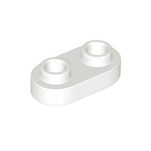 Jual Lego White Part 35480 Plate, Modified 1 x 2 Rounded with 2 Open ...
