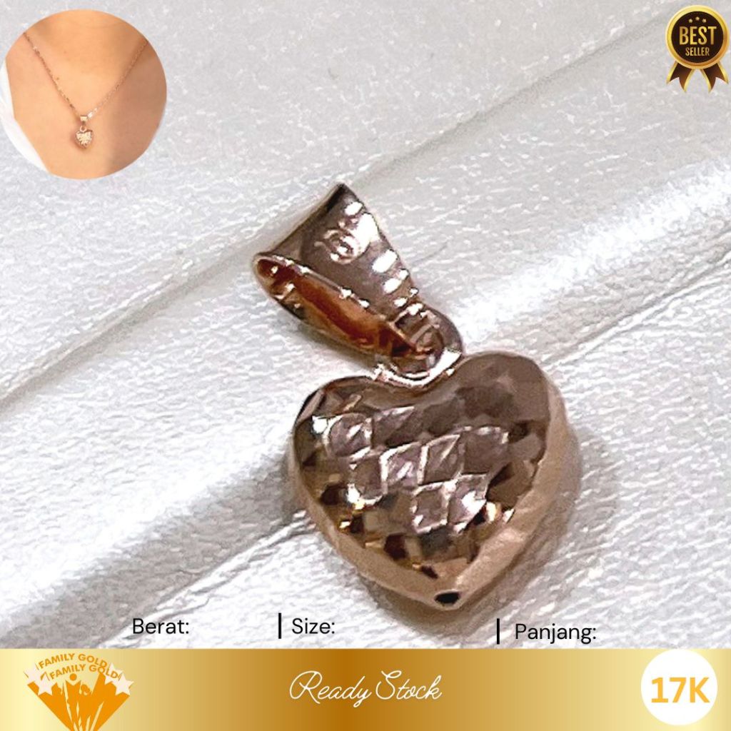 Jual Liontin Emas Kadar 17K Model Love Ukir Family Gold | Shopee Indonesia