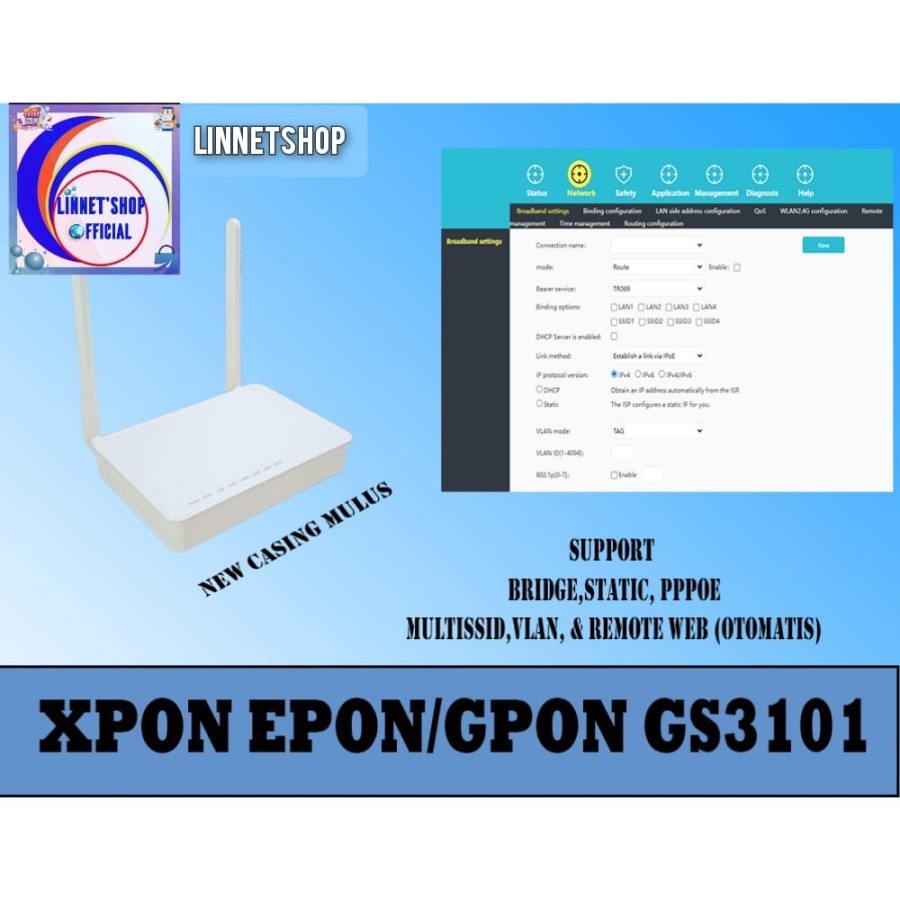 Jual MODEM GS3101 Xpon Onu Ont + Adaptor_Barang Baru_Linnetshop ...