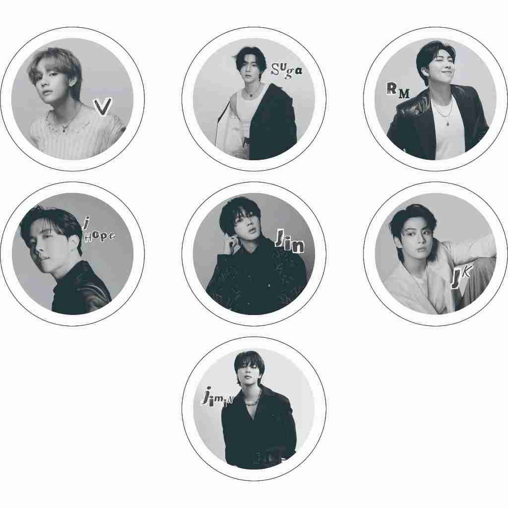 Jual Freebies BTS Mono chrome Magnet Kulkas diameter 5,8cm/Freebies ...