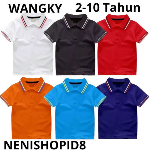 Jual Wangky Anak Polos Ideal Usia 2-10 Tahun Wangky Kaos Kerah Polo ...
