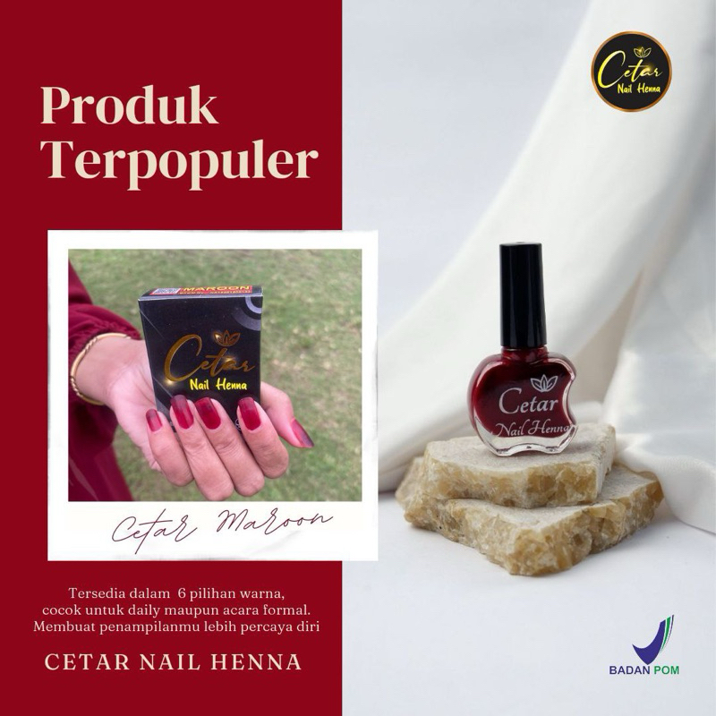 Jual Cetar Nail Henna Halal Sah buat Sholat BPOM Extra Bubblewrap ...