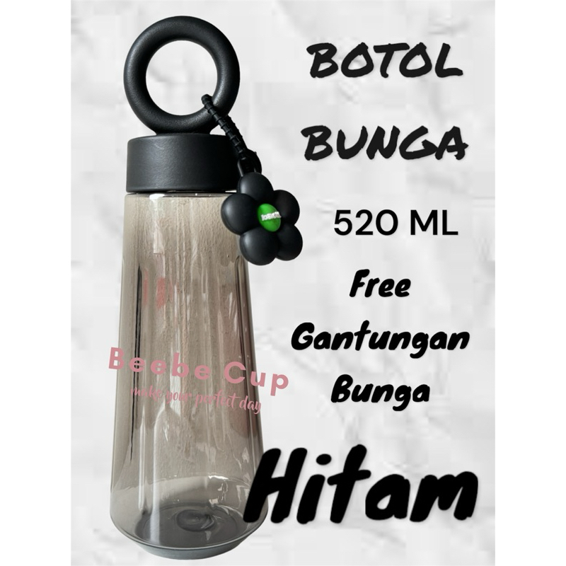 Jual COD Botol minum Gagang Bunga Putih Transparan Bening Estetik Botol ...