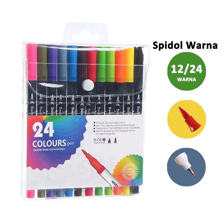 Jual Watercolor Marker Pen Spidol Warna Brush Pen 1224 Warna | Shopee ...