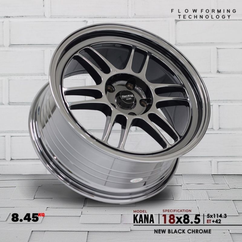 Jual Velg rpf ring 18 lebar 8.5 et42 pcd 5x114 warna black chrome ...