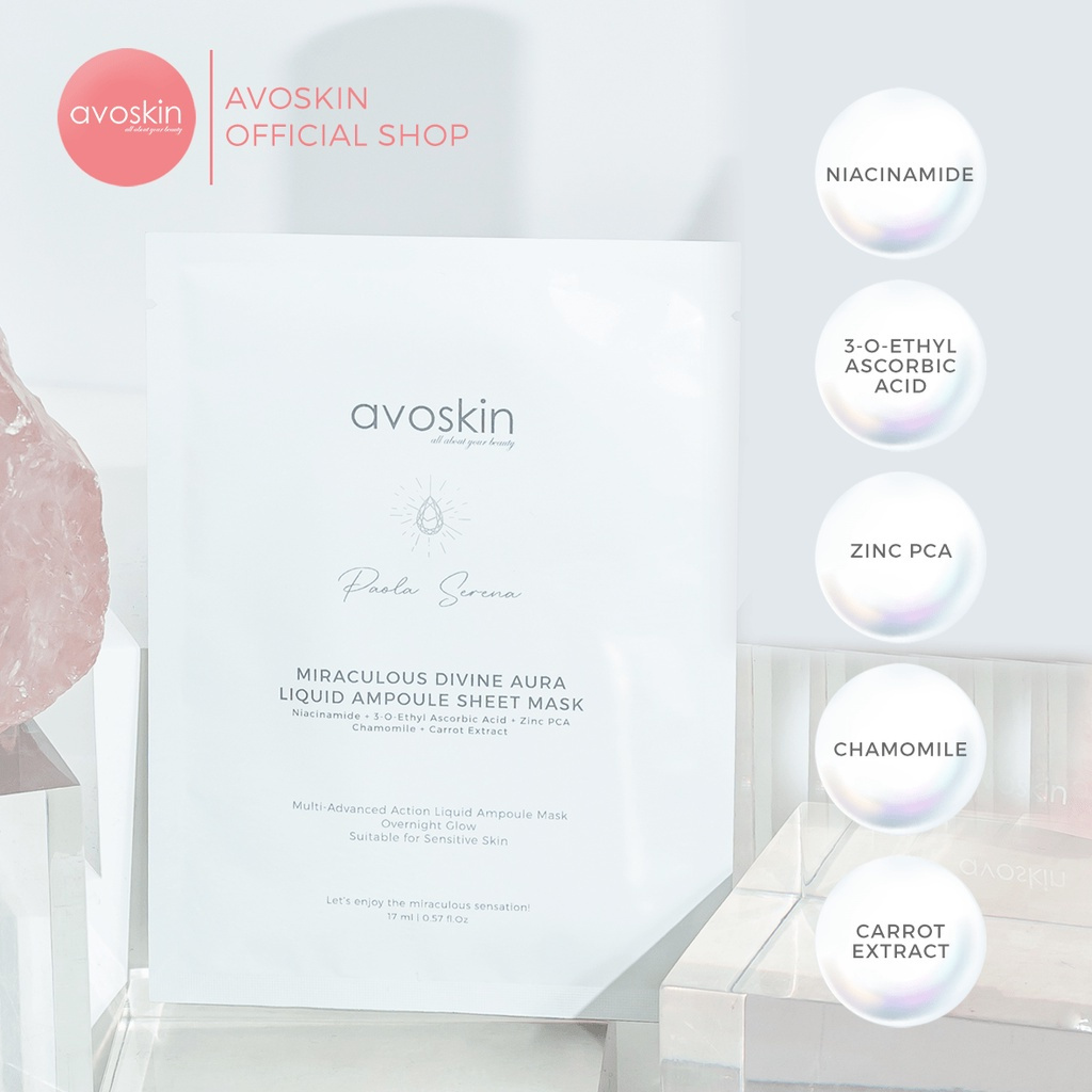 Jual Avoskin Miraculous Divine Aura Liquid Ampoule Sheet Mask (ed 03/25 ...