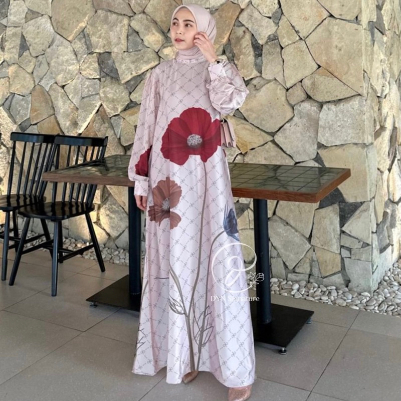Jual DYN MONOGRAM GARBERA DRESS 1 & 2 |GAMIS MOTIF PREMIUM|GAMIS SILK ...