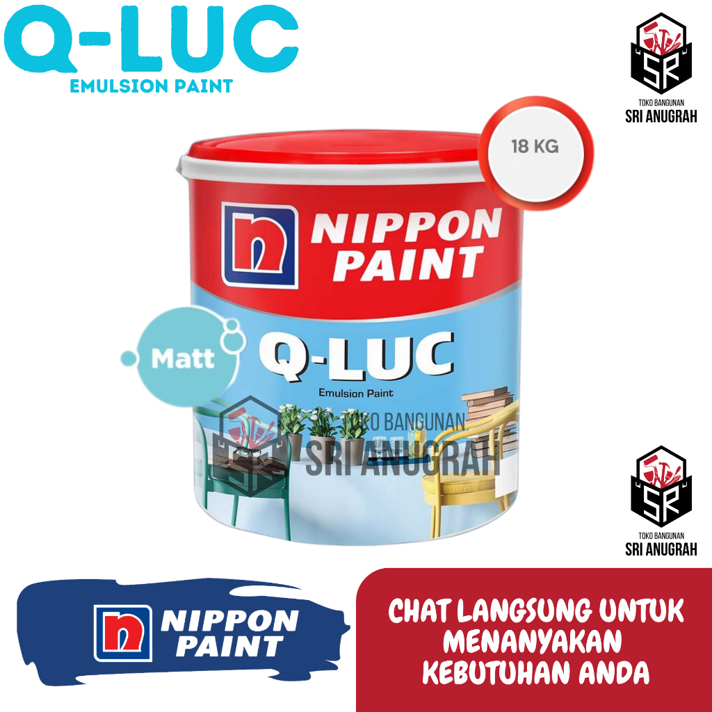 Jual Nippon Paint Qluc Emulsion Cat Dinding Interior 18KG | Shopee ...