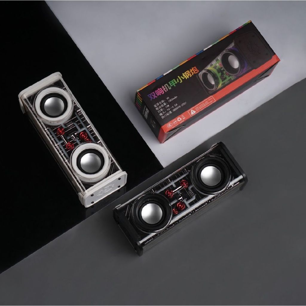 Jual Speaker TWS Transparan V8 RGB 10W Double Speaker Subwoofer ...