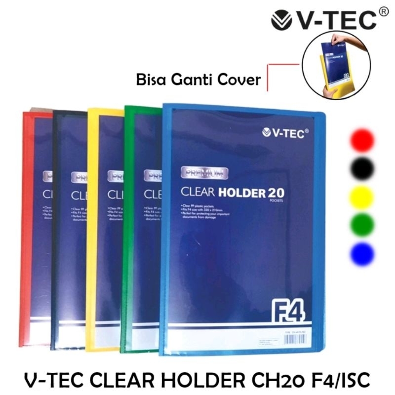 Jual V-Tec Dokumen Keeper Folio F4 isi 20 40 60 / Clear Holder Folio ...