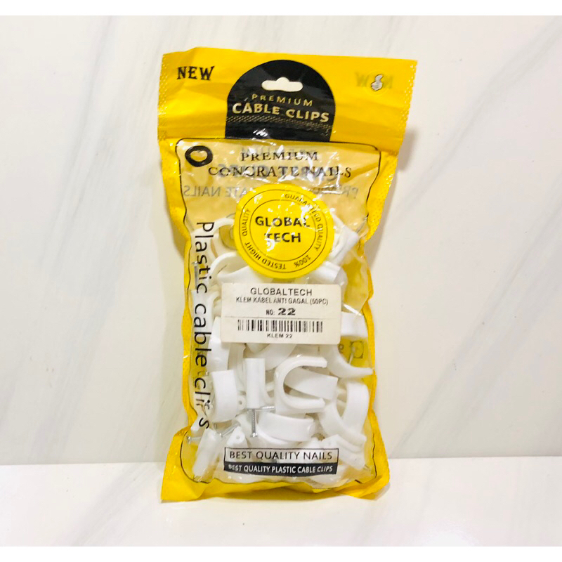 Jual Paku Klem Kabel Anti Gagal Ukuran 22mm 1 Bungkus isi 50 Pcs ...