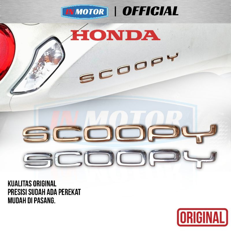 Jual Emblem Scoopy GOLD CHROME 2021 2022 2022 2023 2024 3D Original ...