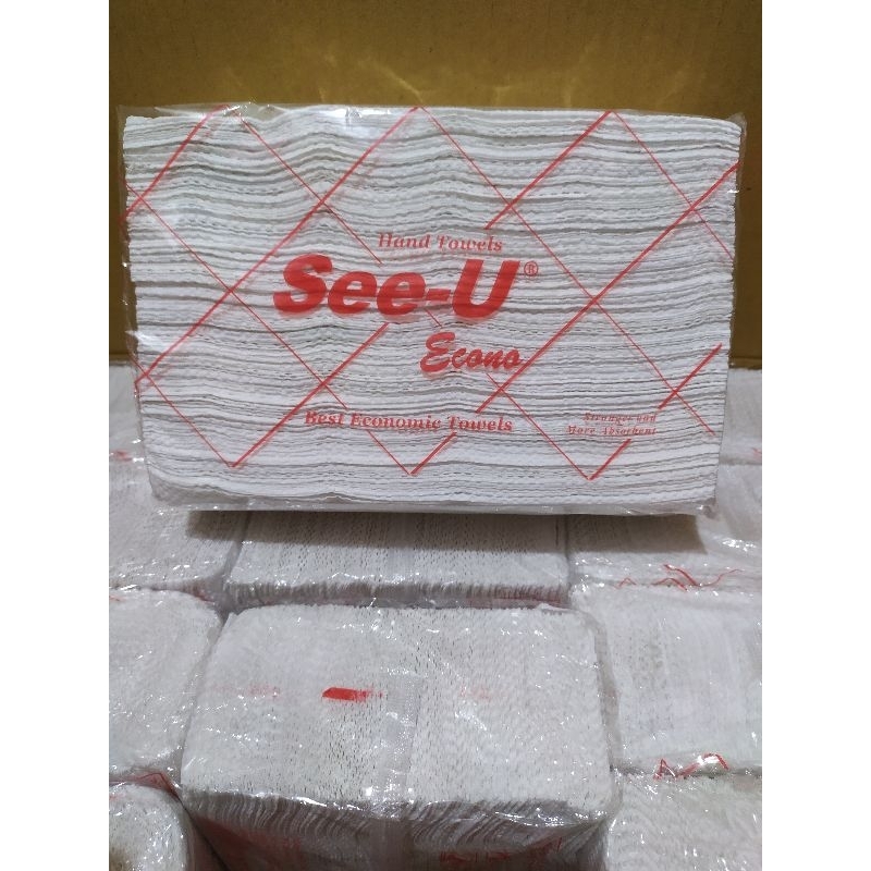 Jual Tissue Hand Towel See U Econo RED 150's/KARTONAN/Tisu Wastafel ...