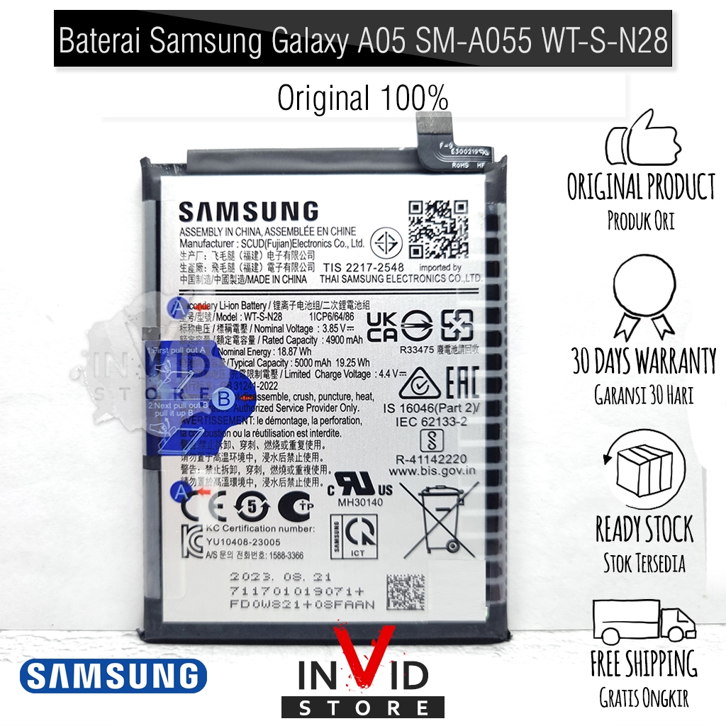 Jual Baterai Samsung Galaxy A05 SM-A055 WT-S-N28 Original 100% | Shopee ...