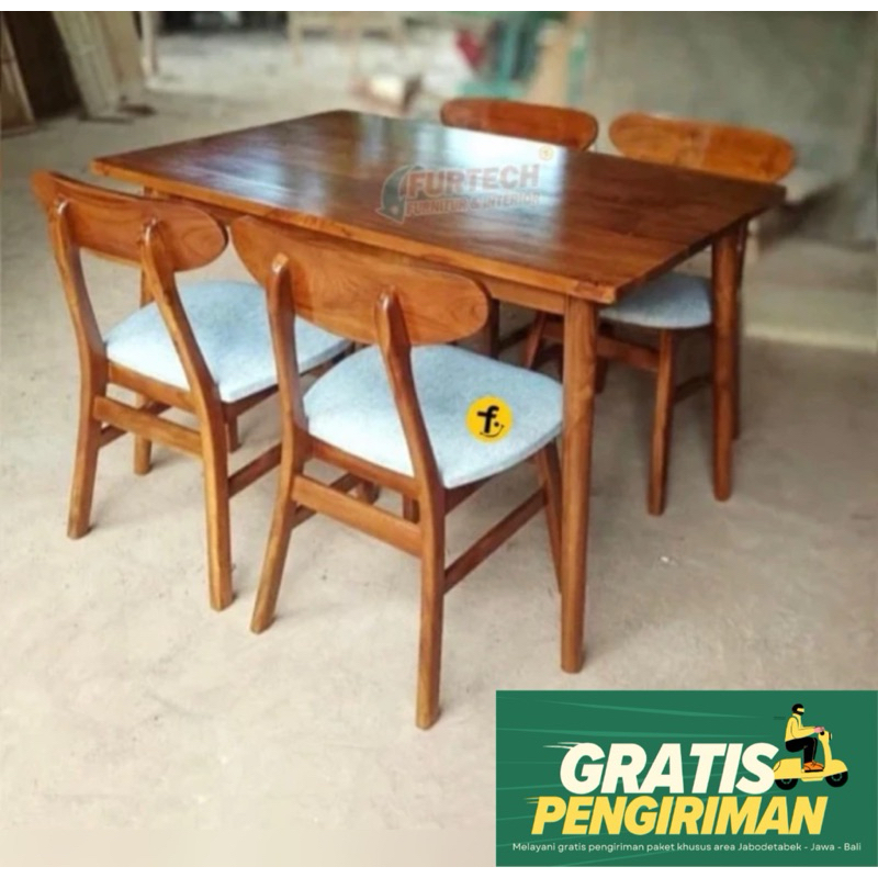 Jual Set Meja makan Cafe Jati, Meja Makan Minimalis, Meja Makan Set Retro, Kursi makan Ropan ...