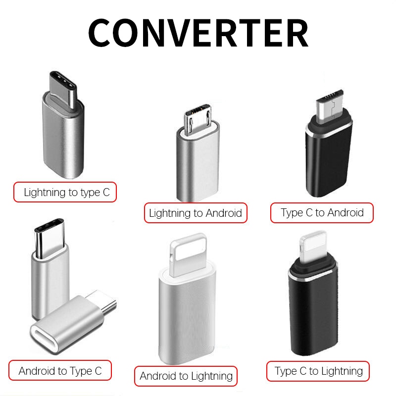 Jual Adapter Micro USB to type c/type C to micro usb/type C to micro ...