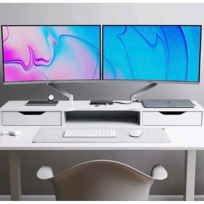 Jual stand monitor stand komputer tempat laptop meja kerja | Shopee ...