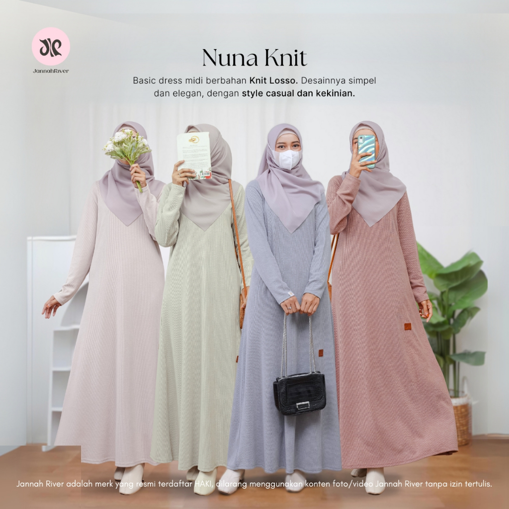 Jual Jannah River Abaya Knit Nuna Super Nyaman Dress Kekinian Gamis Pengajian | Shopee Indonesia
