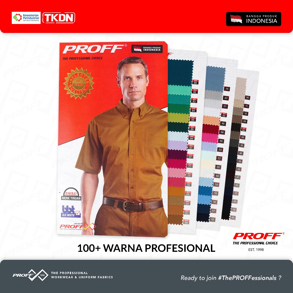 Jual Kain Premium PROFF ® The Professional Choice 100 + WARNA | By ...