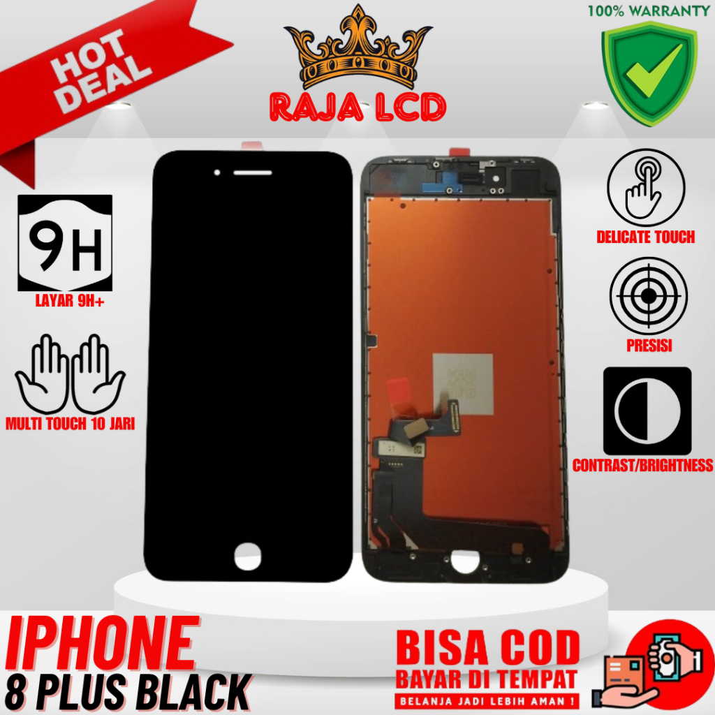 Jual [ORIGINAL] LCD IPHONE 8 PLUS BLACK WHITE GARANSI RESMI | Shopee ...