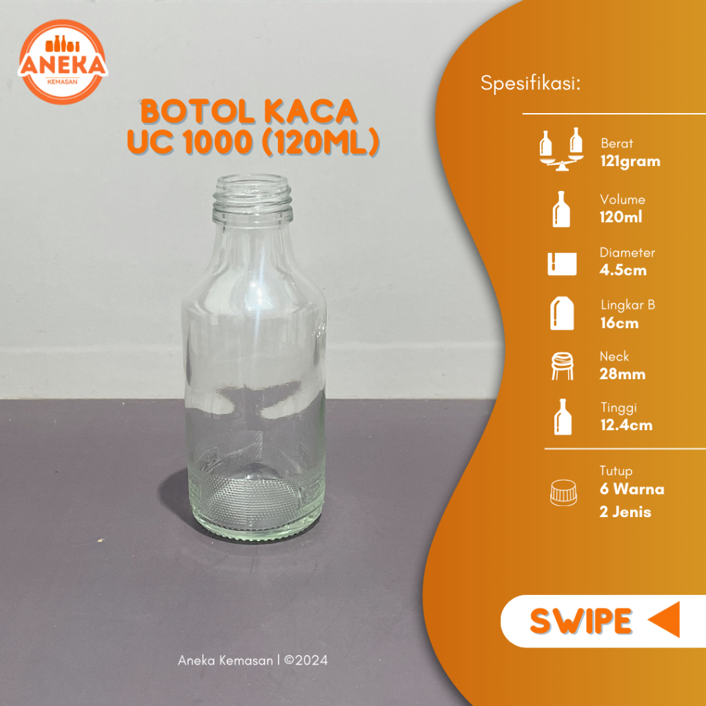 Jual (Paket Isi 24PCS) Botol Kaca 150ML/ Botol kaca 120ml / Botol C1000/Botol Asi/Botol Madu ...