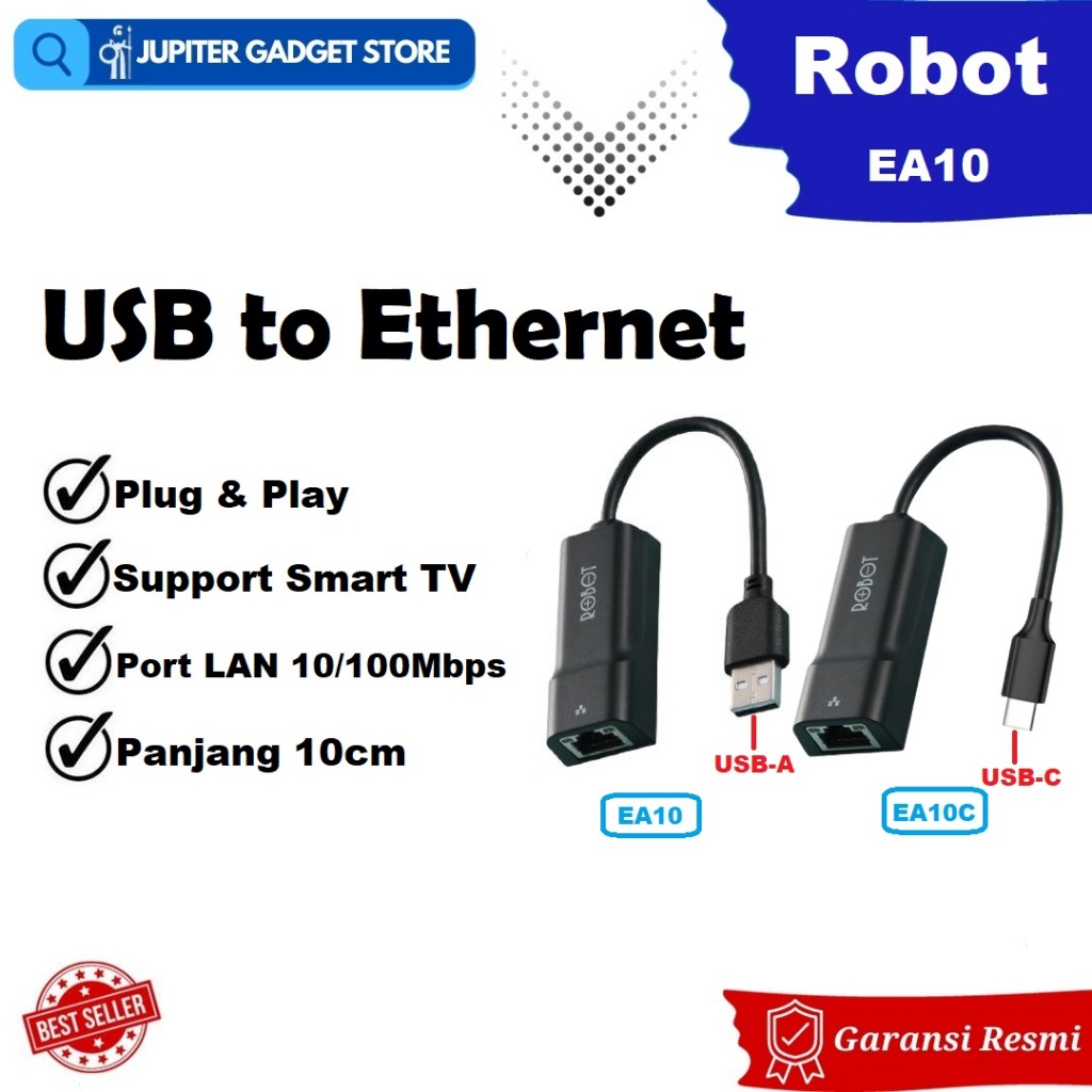 Jual Robot EA10 Kabel Converter USB 2.0 Adaptor Ethernet To RJ45 LAN ...
