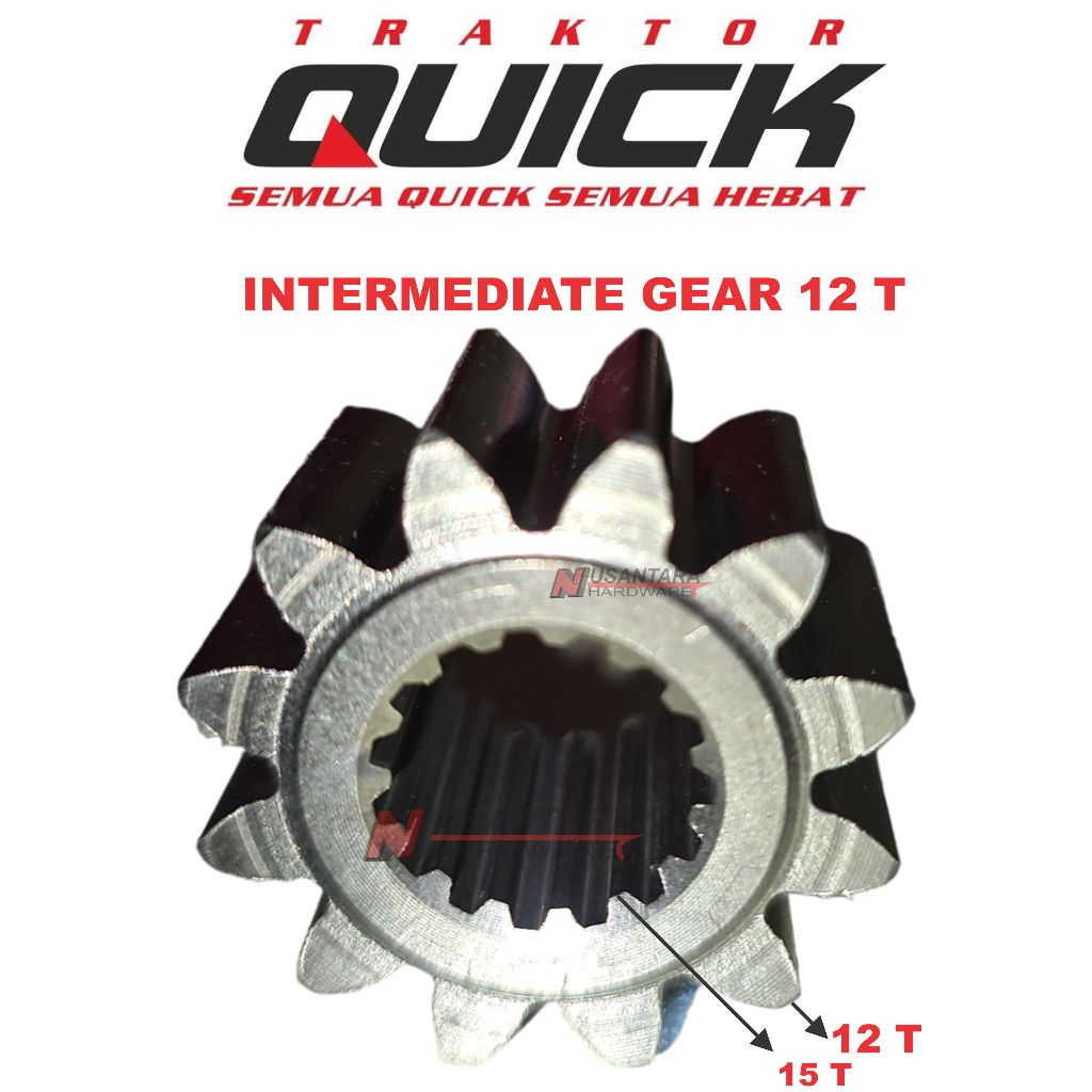 Jual intermediate gear 12 t cakar baja quick, spare part traktor quick ...