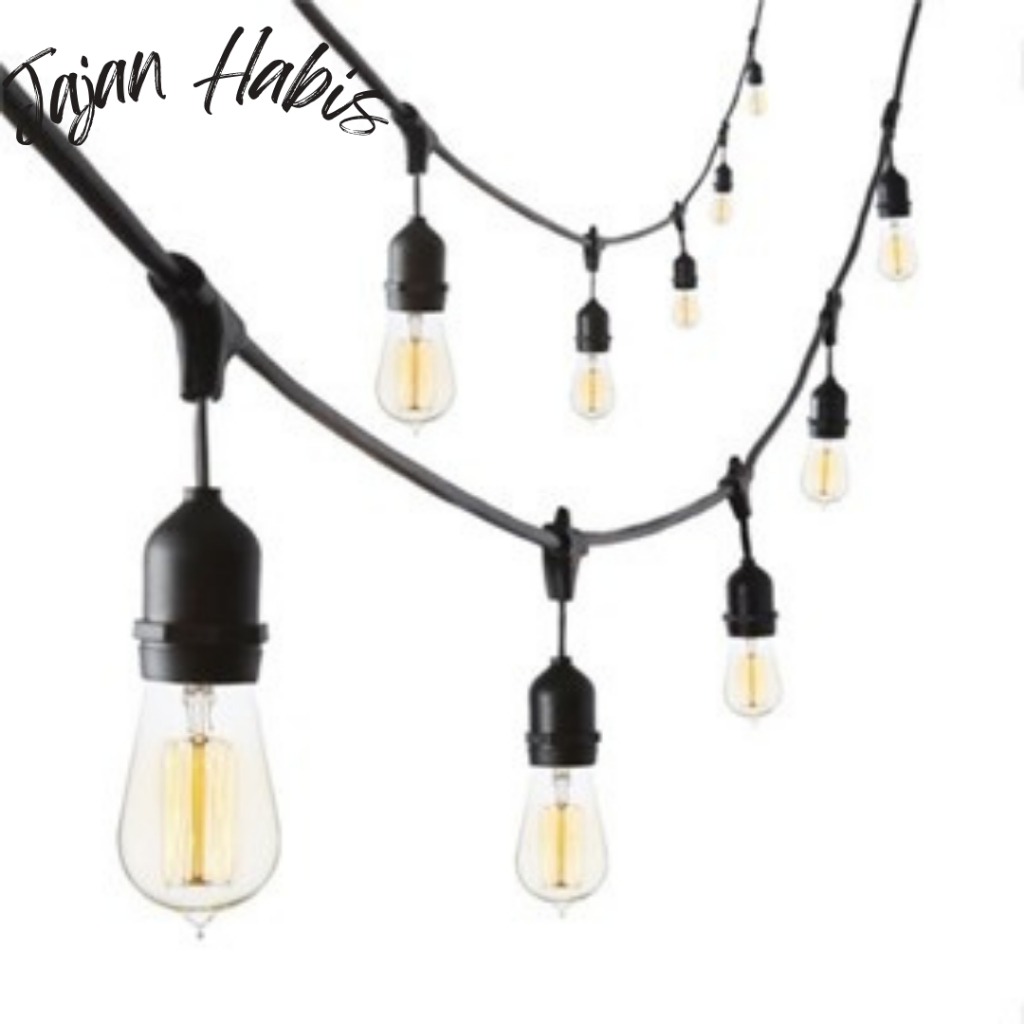 Jual JABIS Fitting Lampu Gantung Outdoor 10 Meter 10 Fitting Waterproof ...