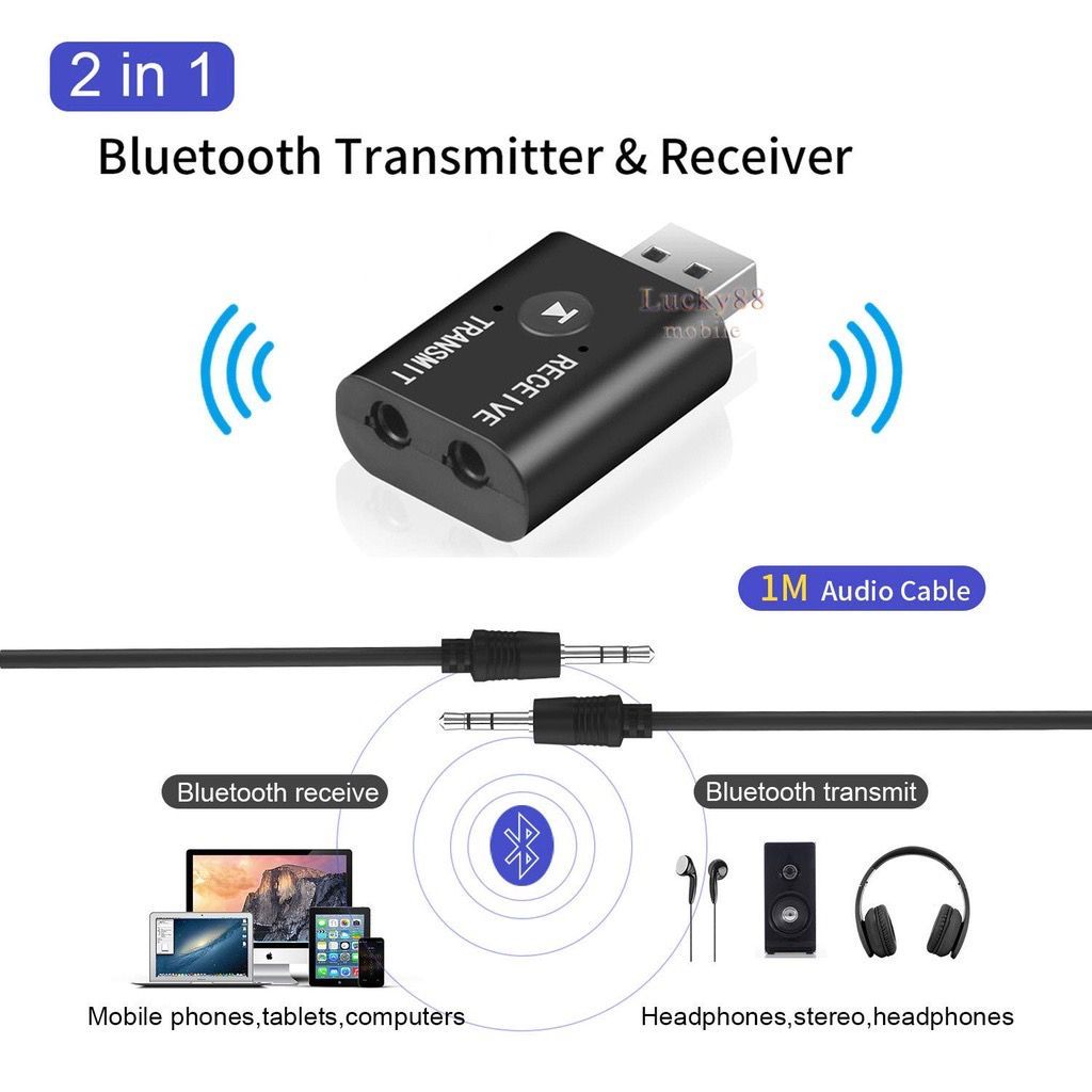 Jual USB bluetooth transmitter receiver komputer headset speaker laptop ...
