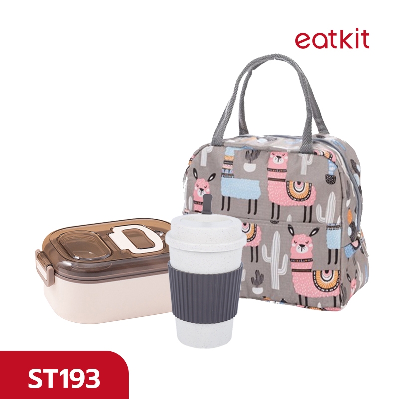 Jual Eatkit 850ml Kotak Bekal Set Lunch Box Set 3in1 Kotak Makan Set Microwave Gratis Alat Makan ...