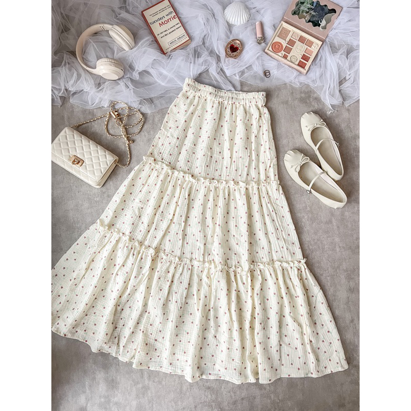 Jual Rumi Skirt By Kimka Hijab | Rok Ruffle Wanita | Rok Coquette ...