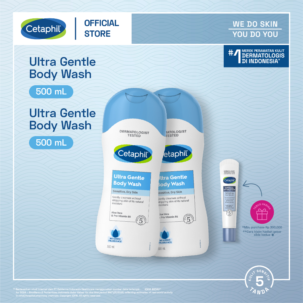 Jual Cetaphil Ultra Gentle Body Wash 500ml Twin Pack | Shopee Indonesia