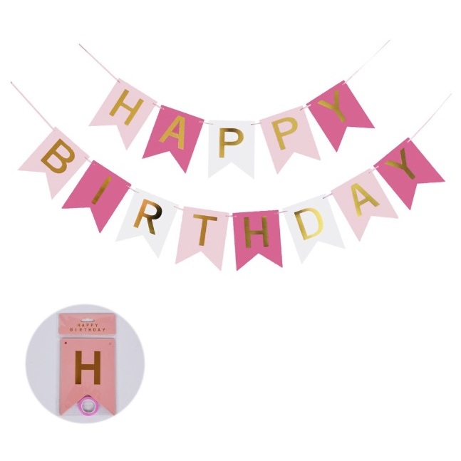 Jual Banner HBD Pink Mix Premium | Shopee Indonesia
