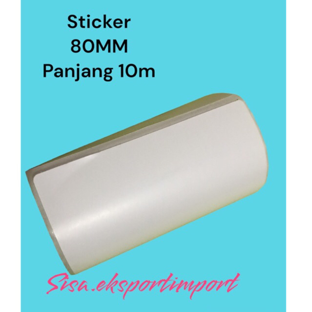 Jual kertas Thermal label sticker 80mm x10 m tebal tipe die cut atw cut ...