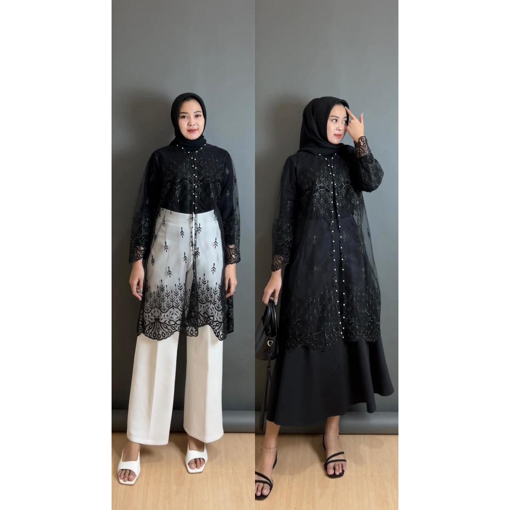 Jual Outer Cleo Brukat Etnik Sapto / Outer Brokat Full Payet / Tunik ...