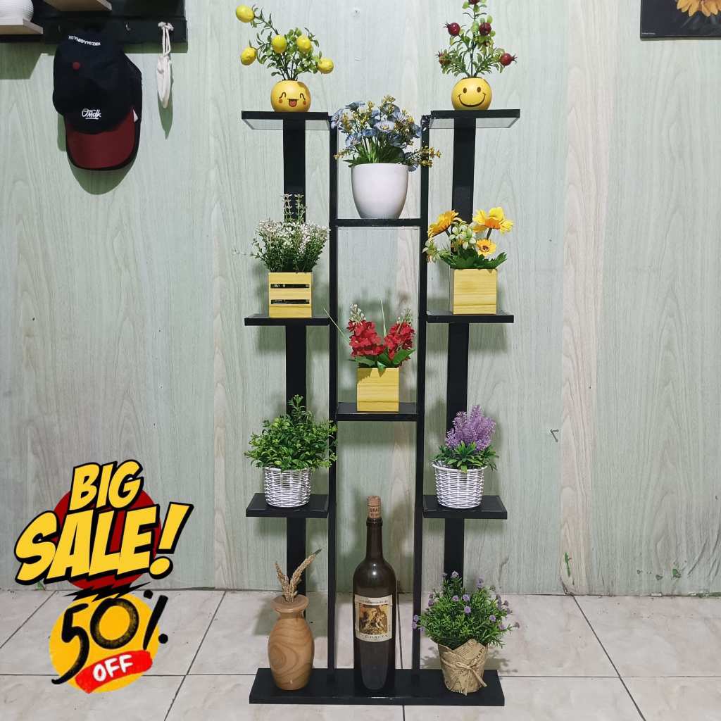 Jual Rak Kayu Hiasan Pot Bunga Dekorasi Rumah Minimalis Tinggi 1 Meter ...
