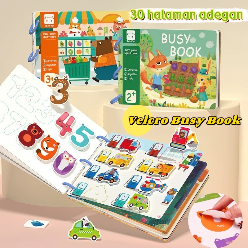 Jual Buku Edukasi Anak Sticker Velcro Anak Mainan Pendidikan 30 pages ...