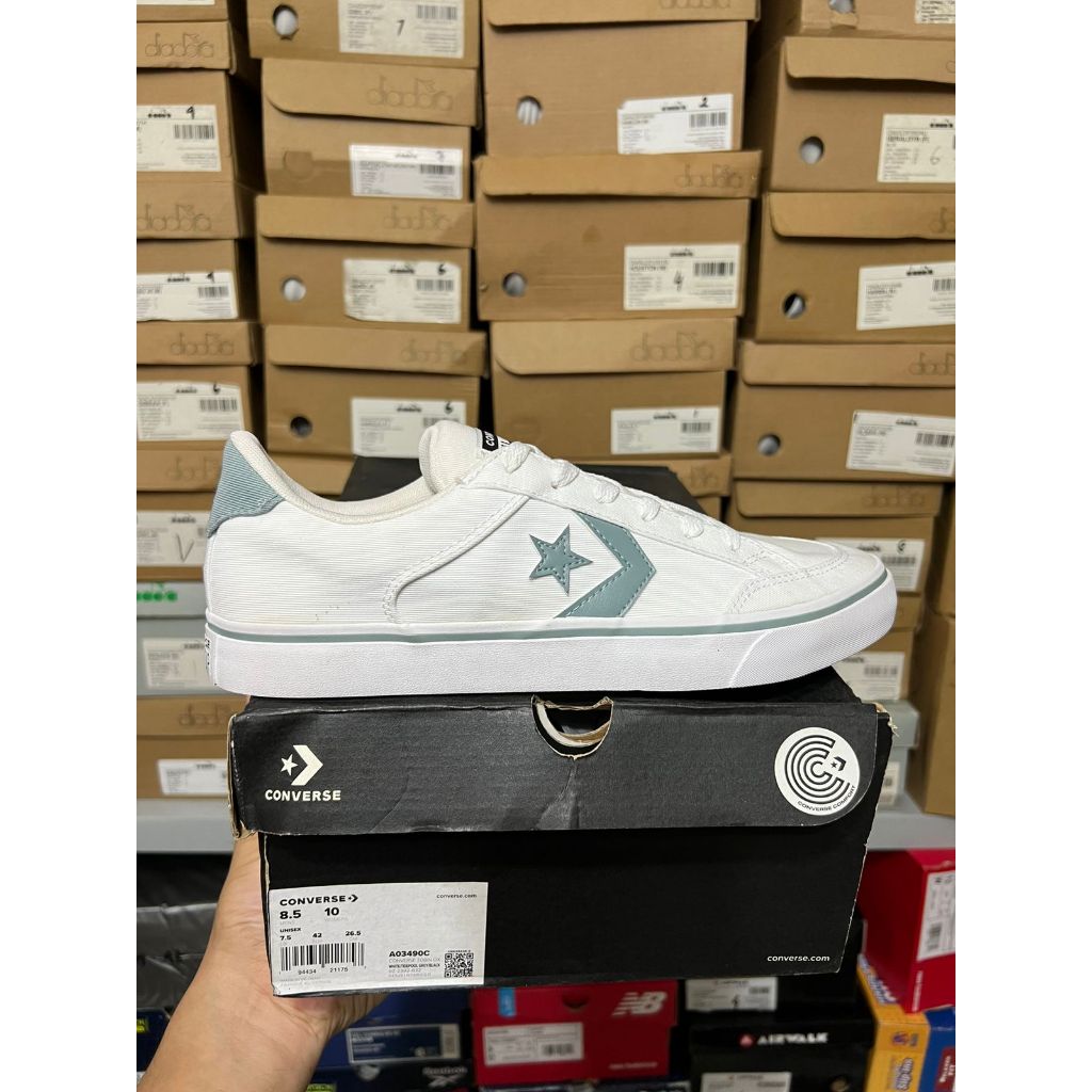 Jual Converse Tobin OX White/Tidepool Grey/Black A03490C Men Shoes ...