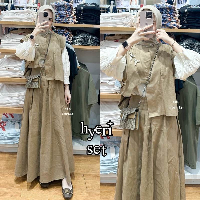 Jual HYERI SET | ROK ROMPI KATUN SETELAN WANITA | VEST LONG SKIRT ...