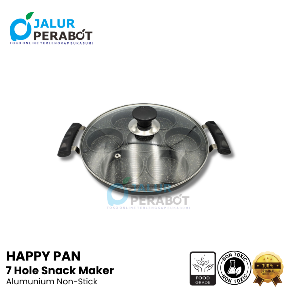 Jual HAPPY PAN Cetakan Kue 7 Lubang Marble coating/ snackmaker 7 lubang ...