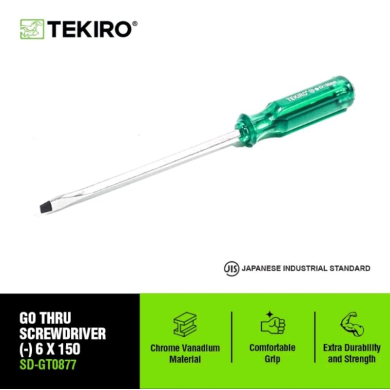 Jual TEKIRO obeng KETOK TEMBUS (MINUS/-) 6x150MM go thru 6x150 mm ...