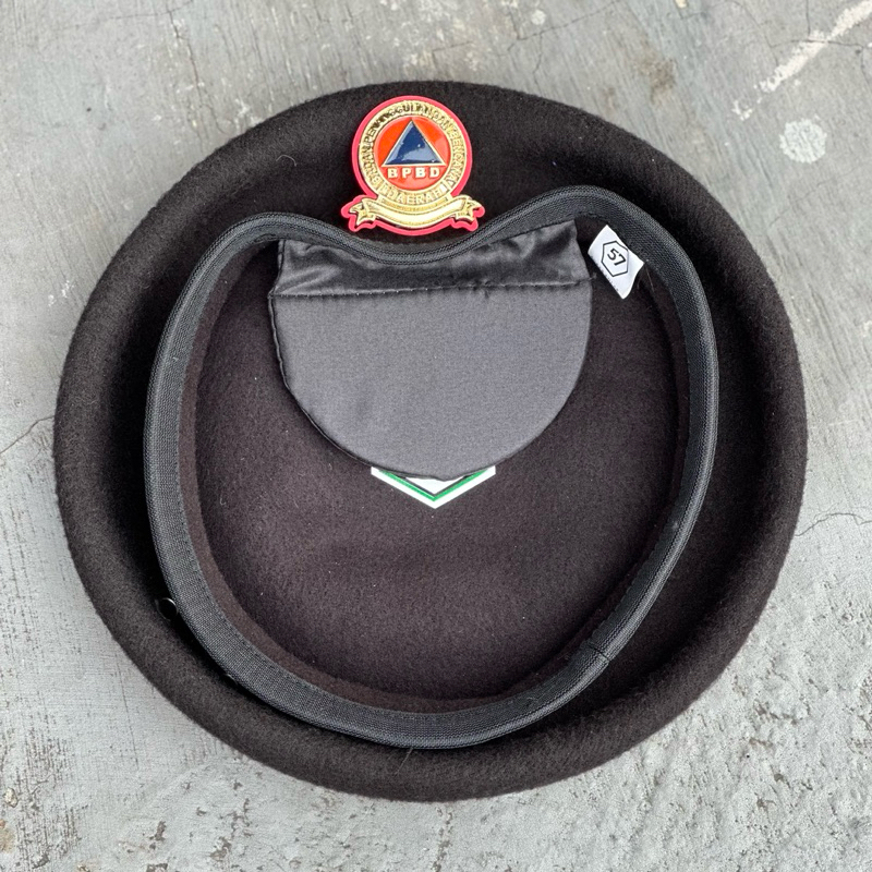 Jual topi baret hitam BPBD + emblem mirror | Shopee Indonesia