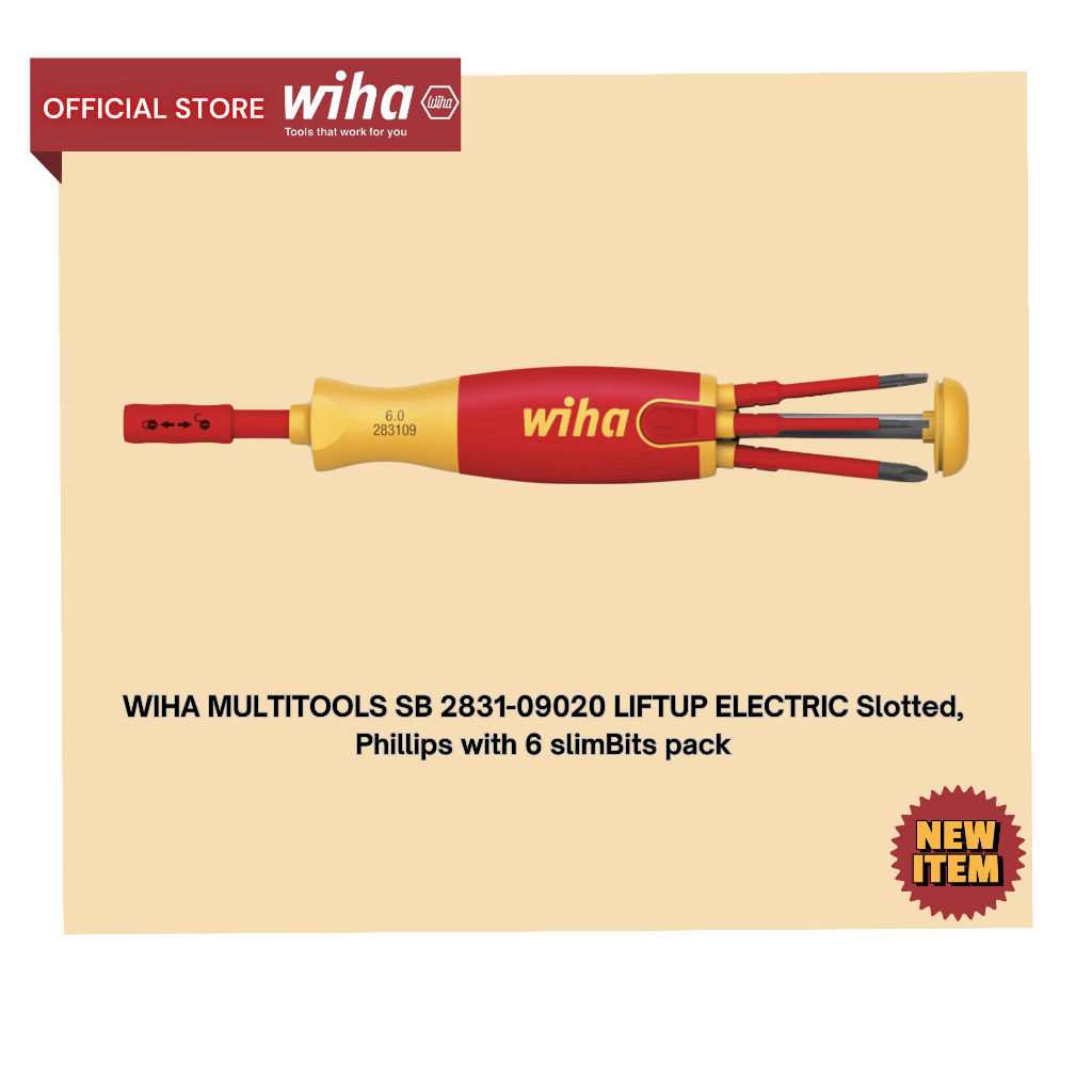 Jual WIHA MULTITOOLS SB 2831-09020 LIFTUP ELECTRIC Slotted, Phillips with 6 slimBits pack ...