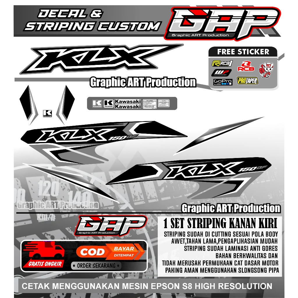 Jual List Striping Kawasaki KLX variasi warna | Shopee Indonesia