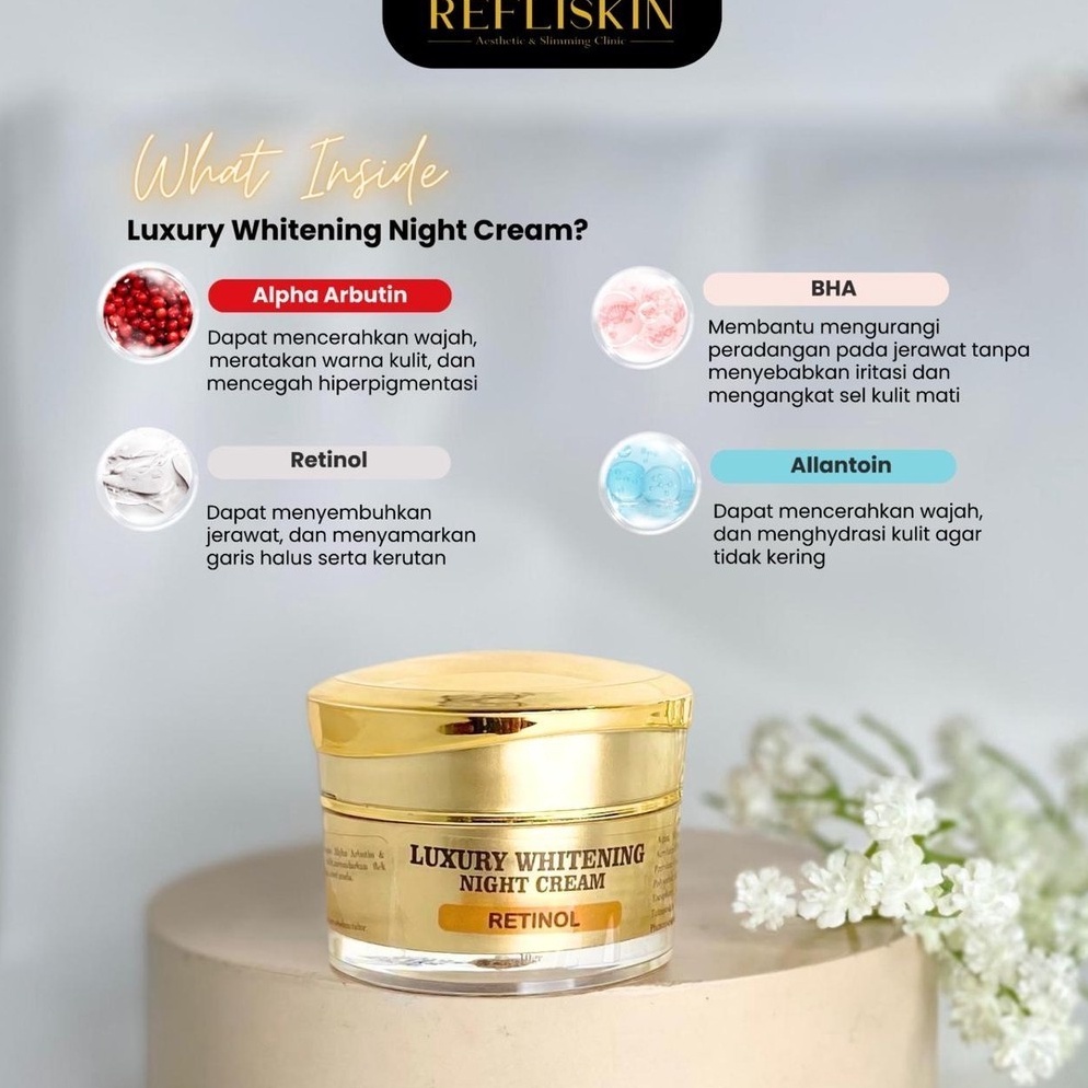 Jual Refli Skin Luxury Whitening Night Cream Refli Luxury Acne Night ...