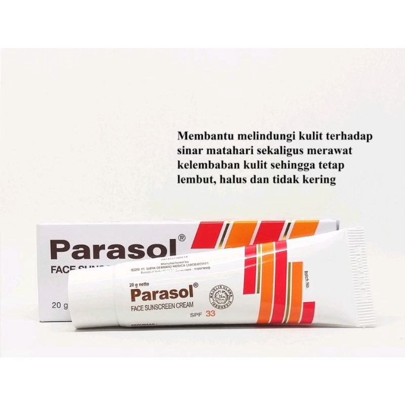 Jual PARASOL SPF 33 CREAM 20 GR / Parasol Spf 33 Face Sunscreen Cream ...