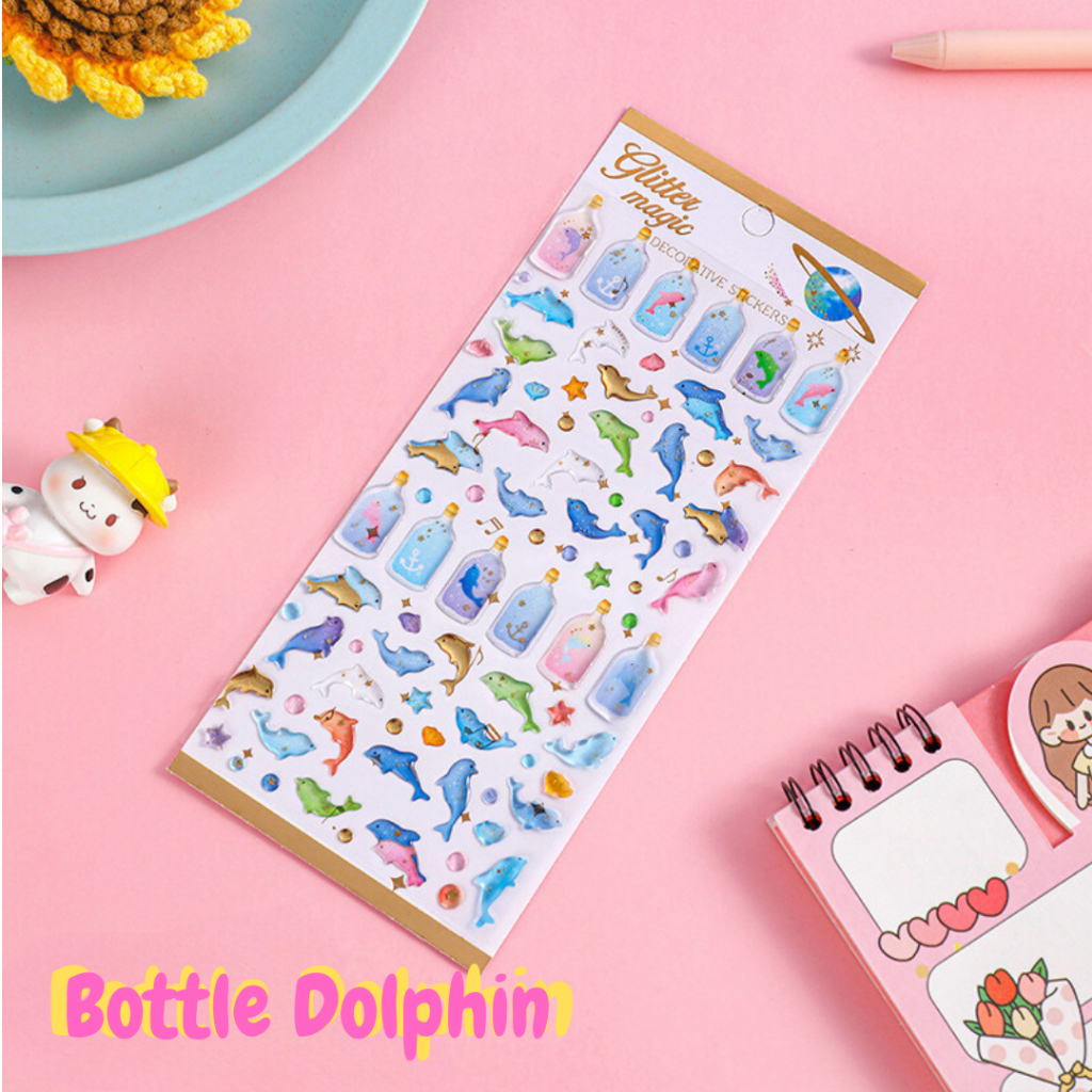 Jual TOPER Sticker Timbul 3D Glitter Magic Lucu List Gold Emas Blink ...